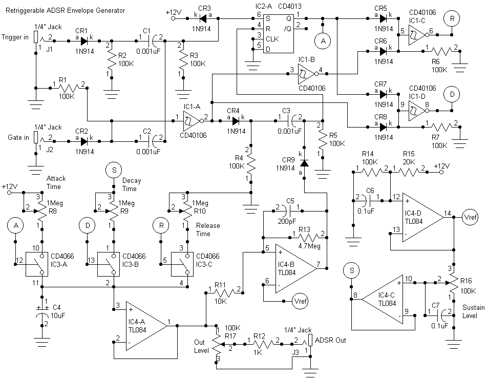 Envelope Generator Schematic - Lantertronics: Adaptation of the Envelope Generator from ...